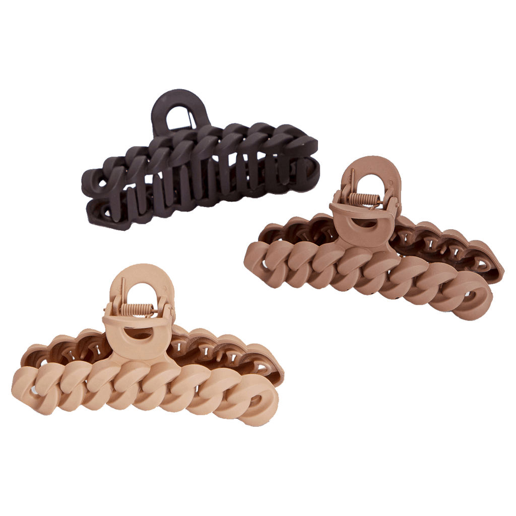 Kitsch Eco-friendly Chain Claw Clip 3pc Set - Neutrals NZ | Adore Beauty