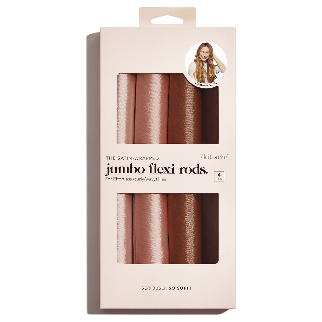 Kitsch Satin Wrapped Jumbo Flexi Rods 4pc - Rosewood NZ | Adore Beauty