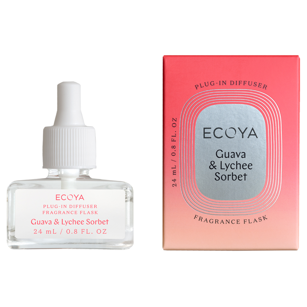 ECOYA Guava & Lychee Sorbet Plug-In Diffuser Fragrance Flask NZ | Adore Beauty