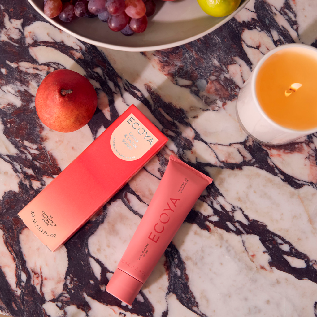 ECOYA Guava & Lychee Sorbet Hand Cream 100ml NZ | Adore Beauty