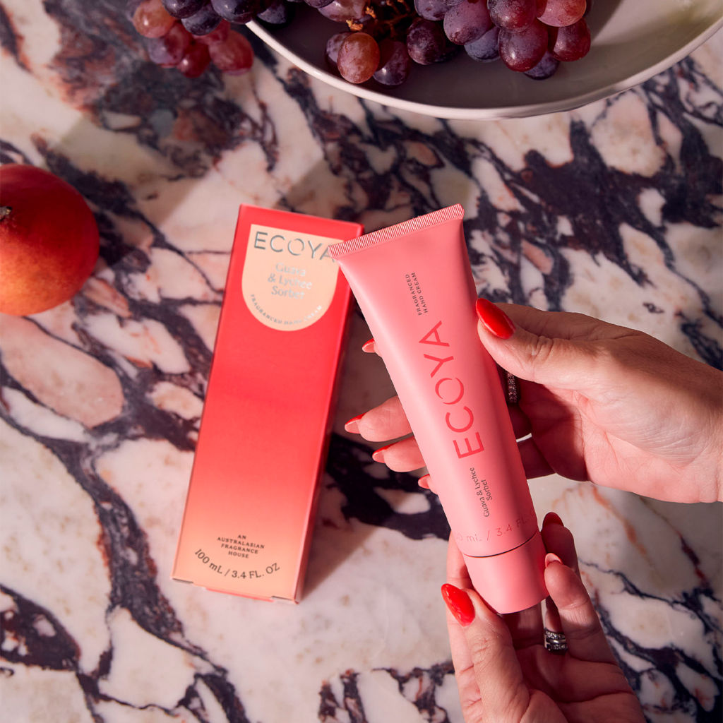 ECOYA Guava & Lychee Sorbet Hand Cream 100ml NZ | Adore Beauty