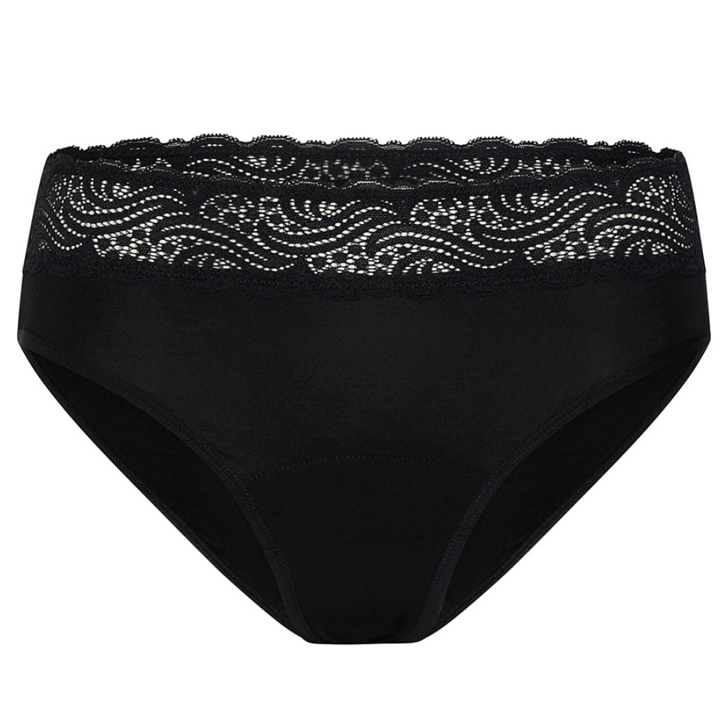 Modibodi Sensual Hi Waist Bikini Moderate-Heavy Black NZ | Adore Beauty