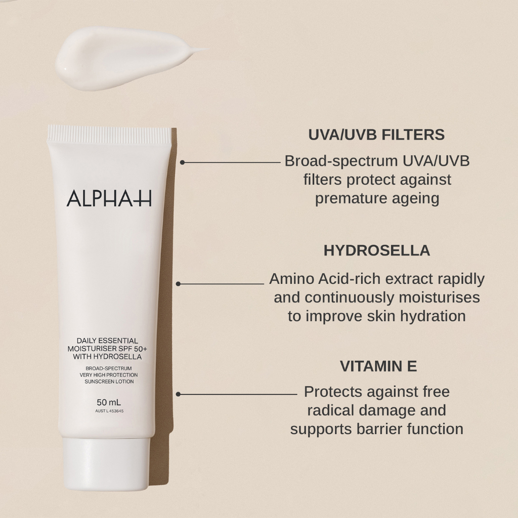 Alpha-H Daily Essential Moisturiser SPF 50+ with Hydrosella 50ml NZ ...