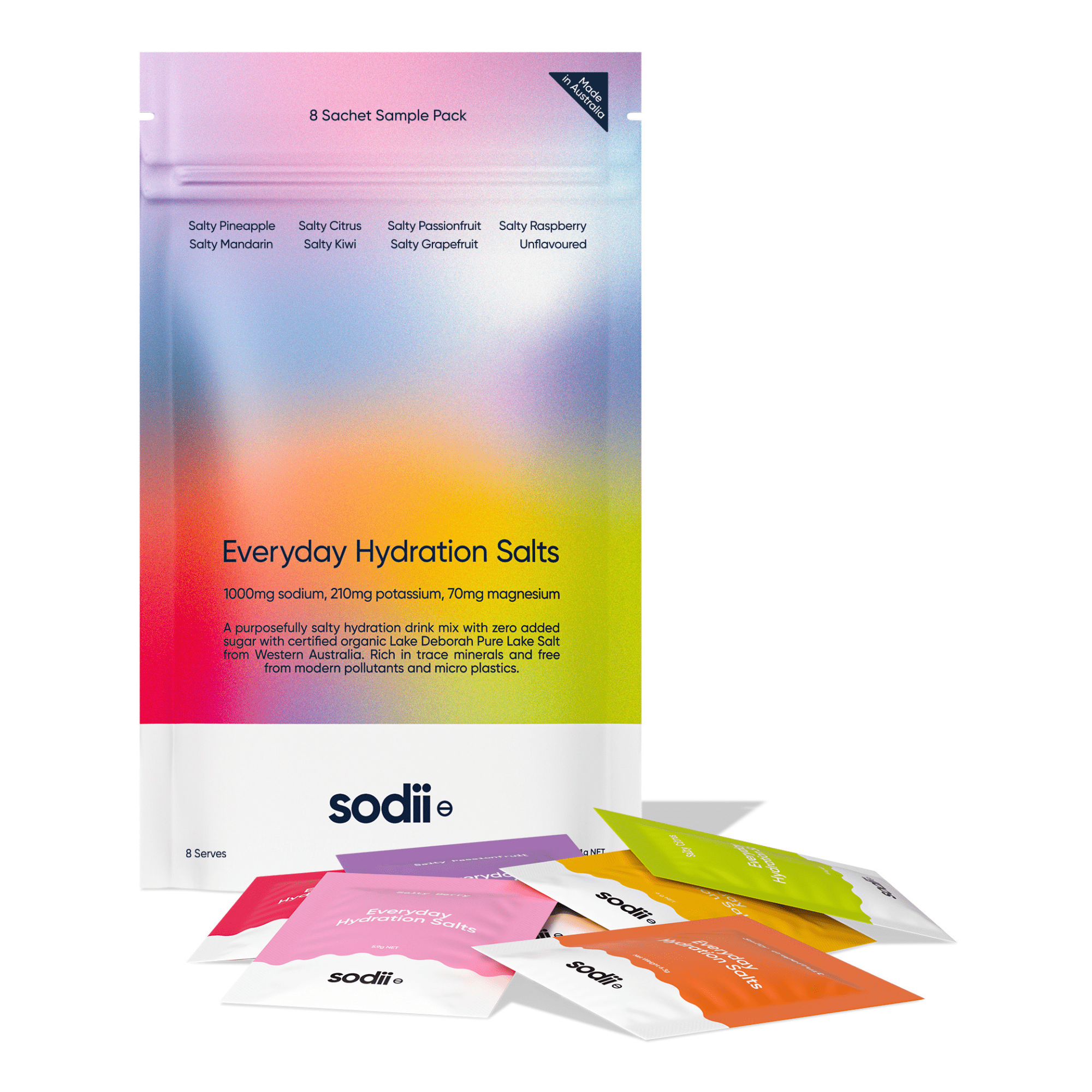Sodii Everyday Hydration Salts, 8 Sachet Trial Pack NZ | Adore Beauty