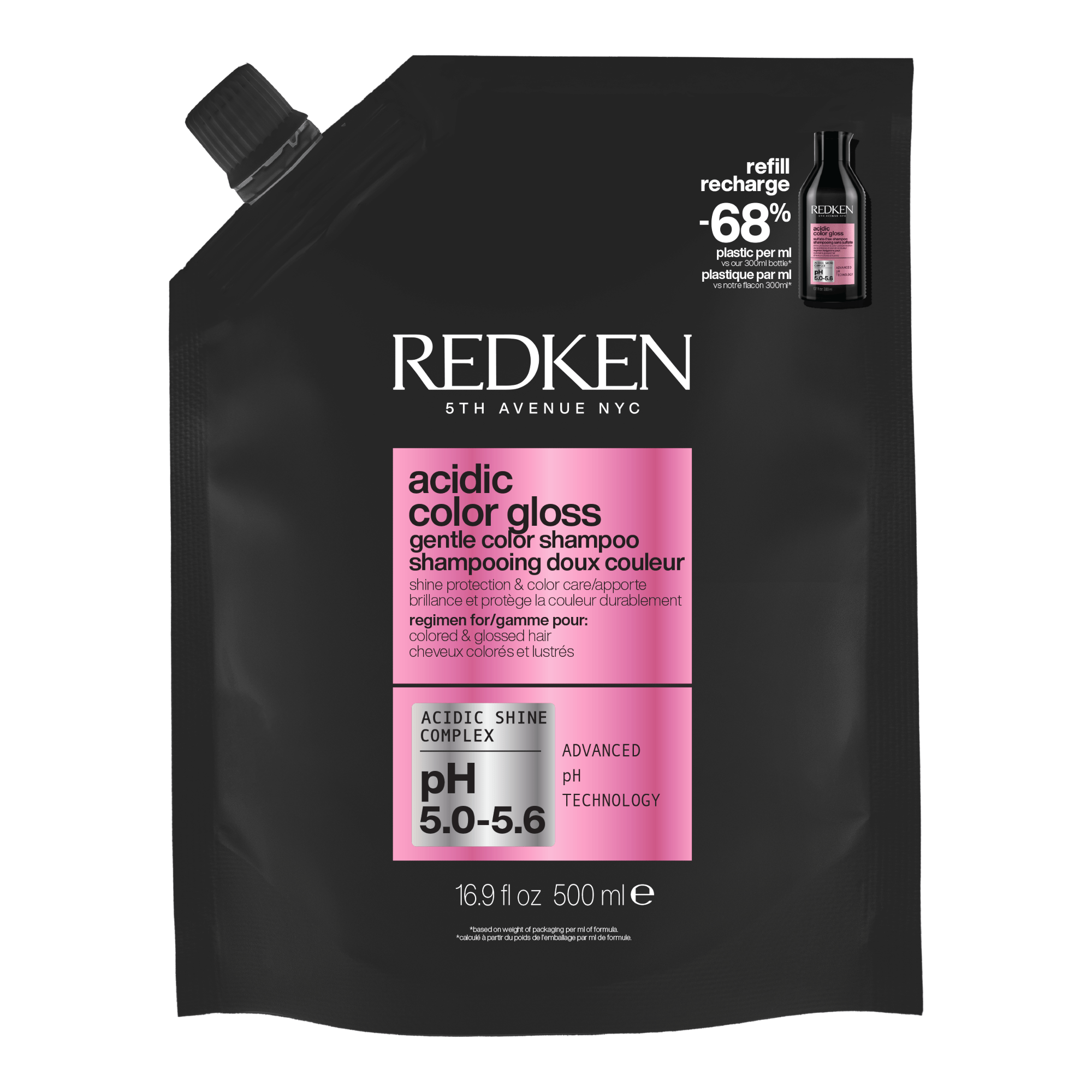 Redken Acidic Color Gloss Shampoo Refill 500ML NZ | Adore Beauty